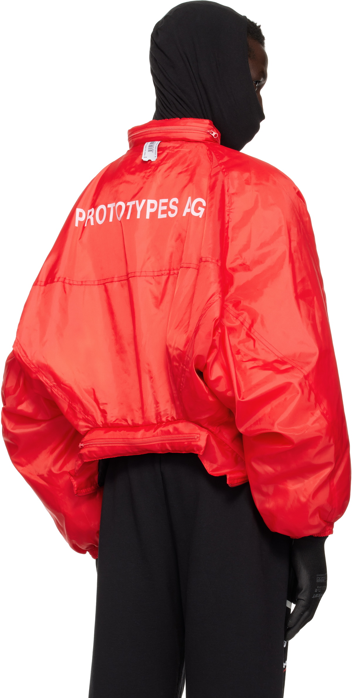 Prototypes Red Two Way Padded Track Jacket PROTOTYPES