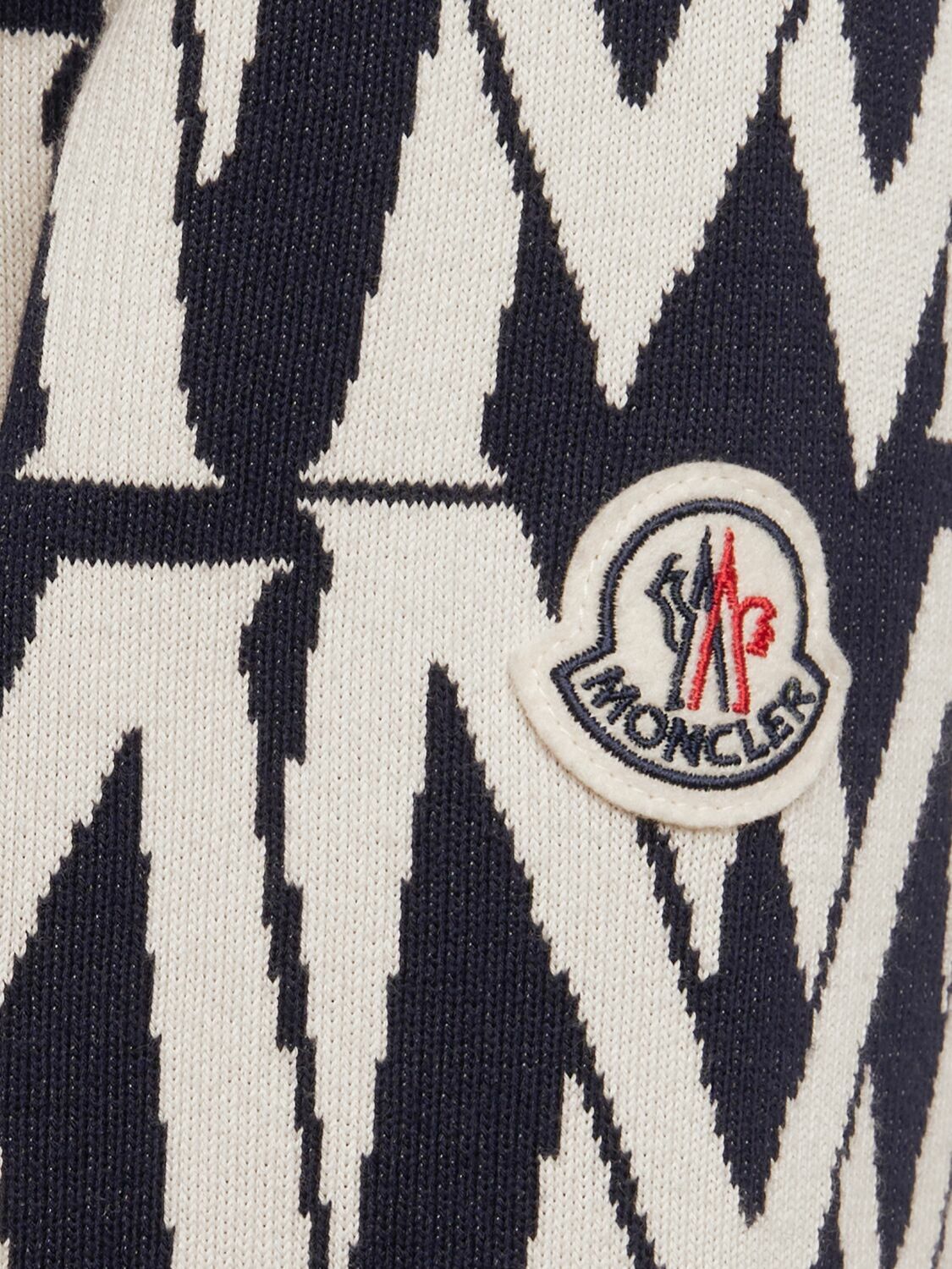 MONCLER - Logo Pattern Cotton Blend Sweater Moncler