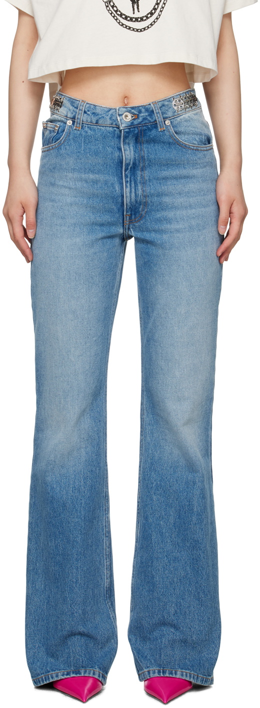 Paco Rabanne Blue Embellished Jeans Paco Rabanne