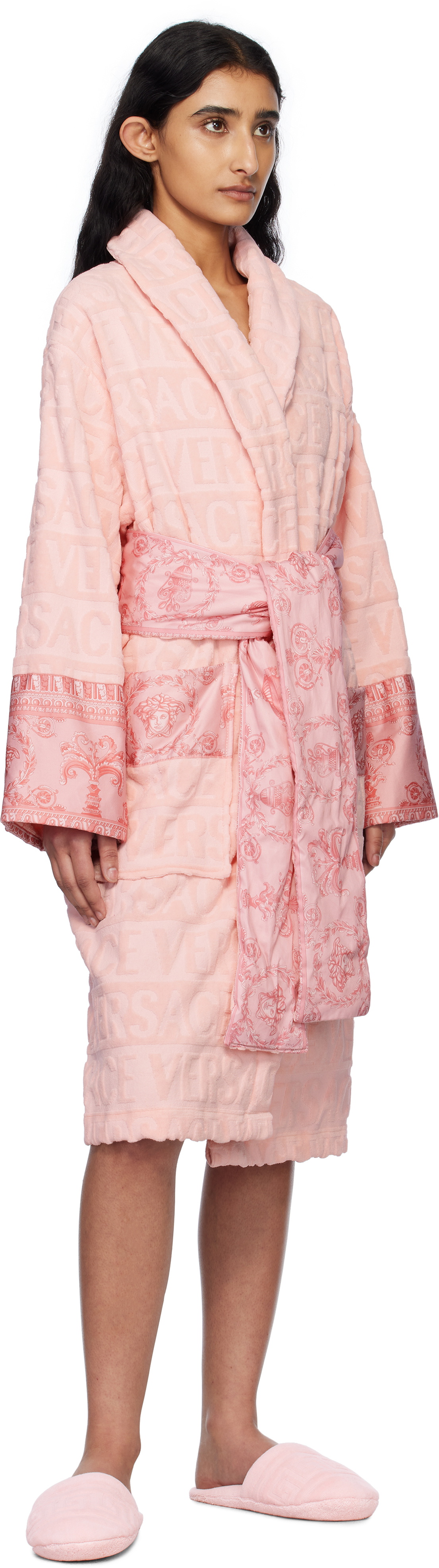 Versace Underwear Pink 'I Heart Baroque' Bathrobe Versace Underwear