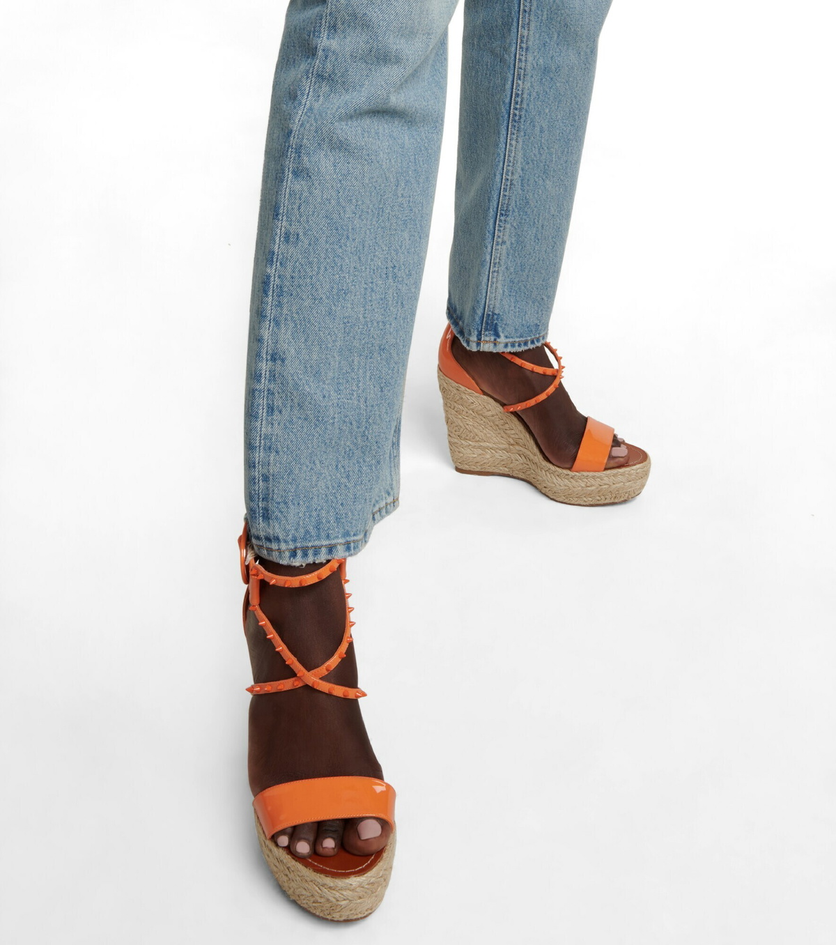 Christian Louboutin - Chocazeppa 120 embellished wedge sandals ...