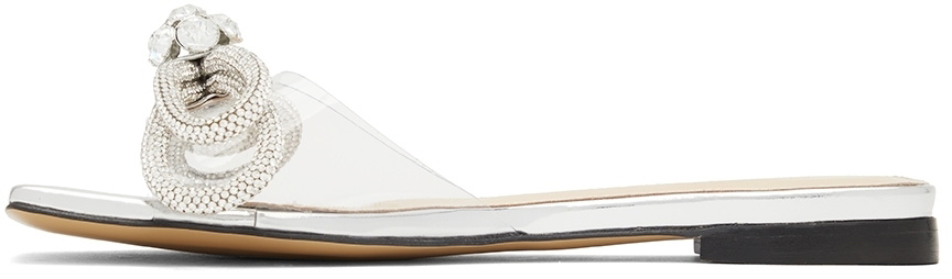 MACH & MACH Silver Double Bow Sandals MACH & MACH