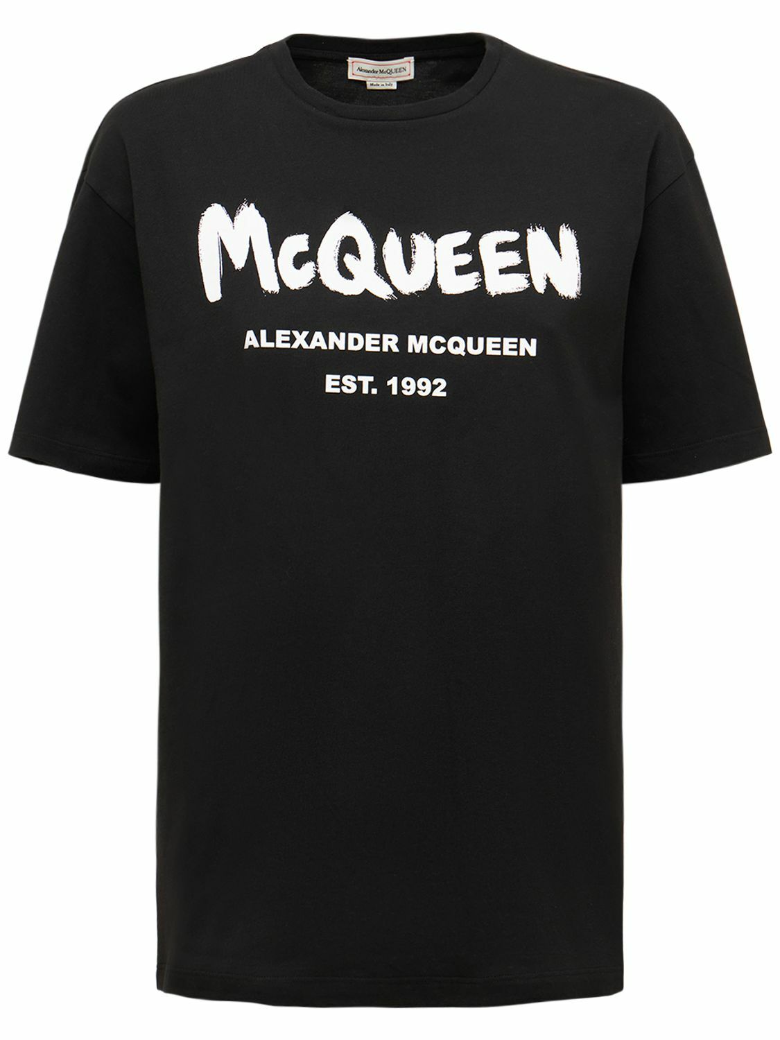 ALEXANDER MCQUEEN - Oversize Printed Cotton T-shirt Alexander McQueen