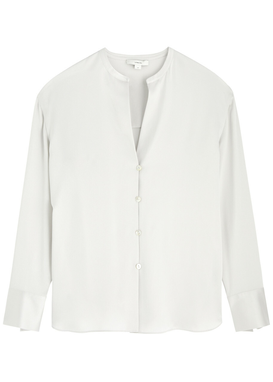 Vince Silk Blouse Light Grey Vince