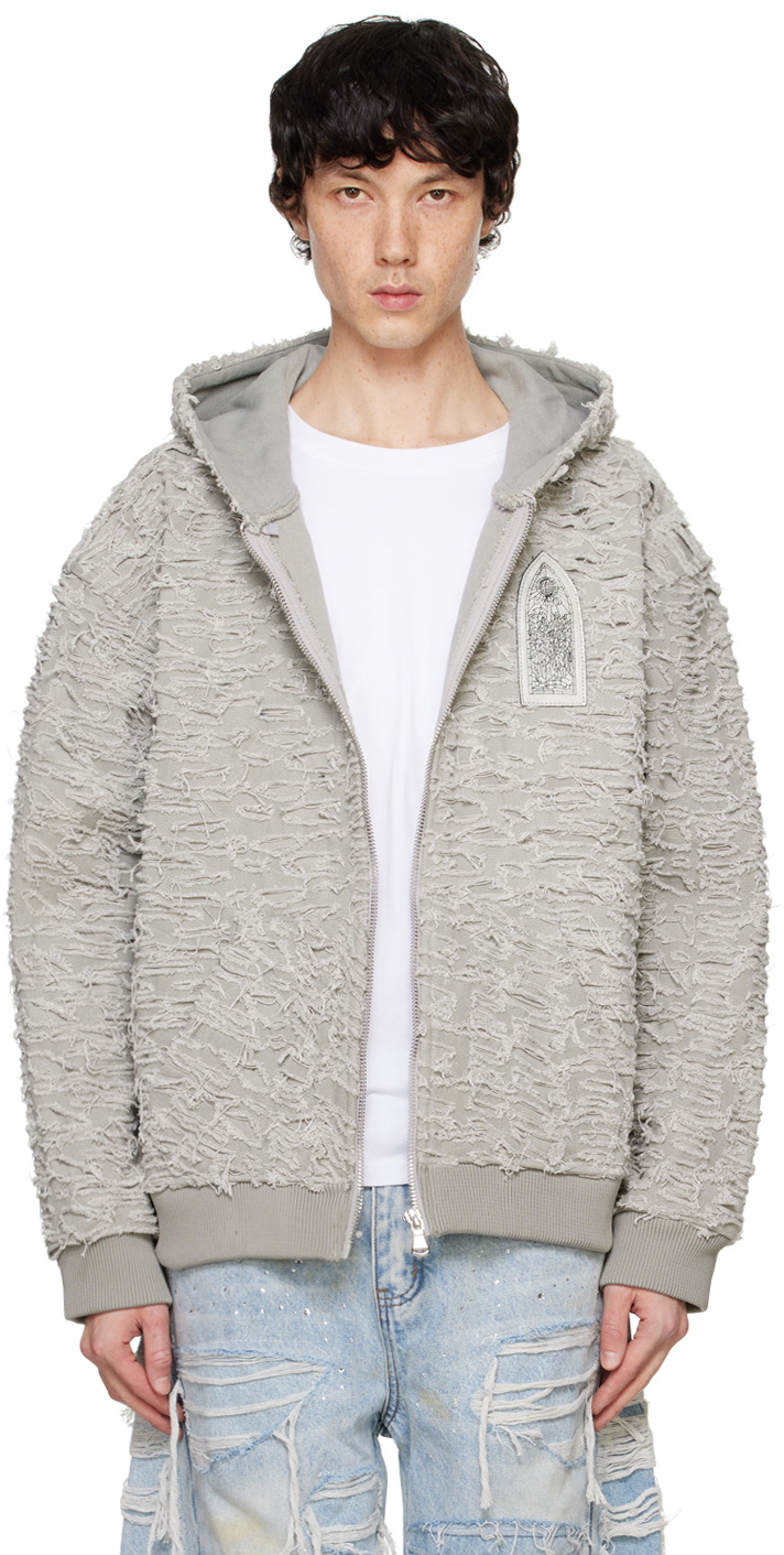 Who Decides War Gray Husk Zip-Up Hoodie WHO DECIDES WAR by Ev Bravado