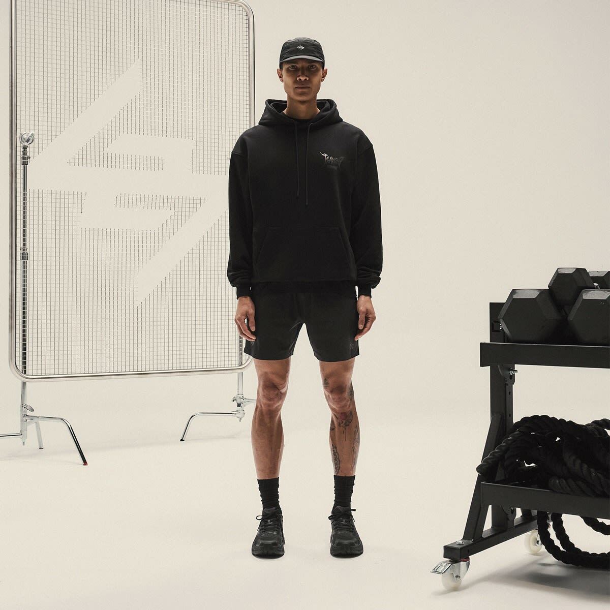 END. x Represent Men's 'Platinum' Fused Short in Jet Black Represent