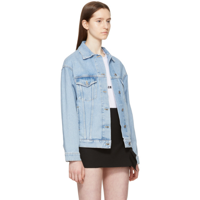 MSGM Blue Stamped Denim Jacket MSGM