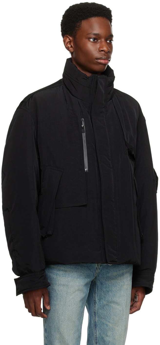 Solid Homme Black Multi-Pocket Down Jacket Solid Homme