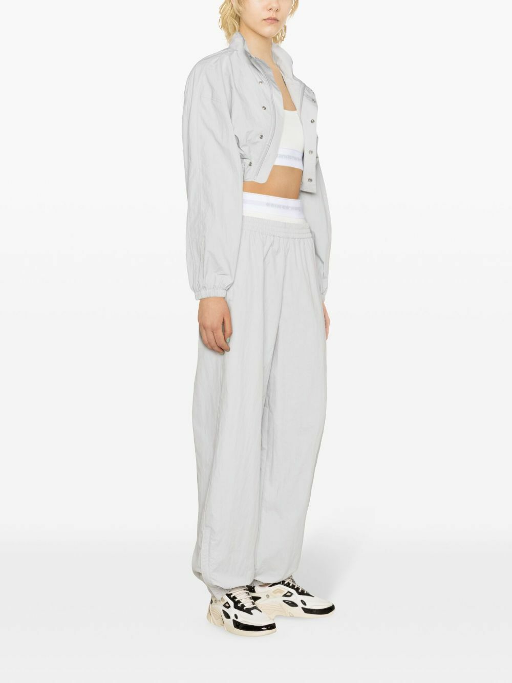 Alexander Wang Grey Logo-Waistband Track Pants Alexander Wang