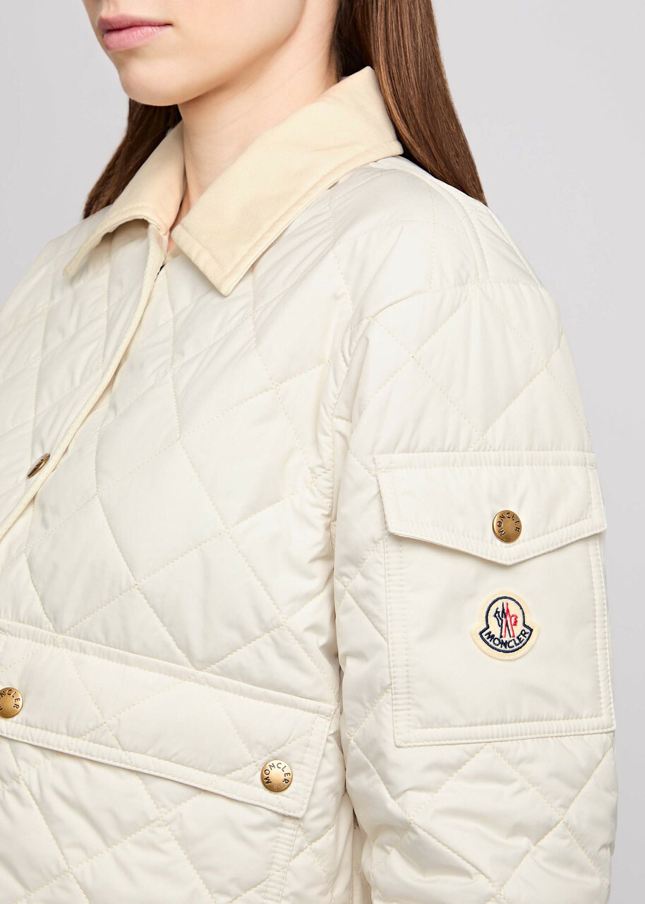 Moncler Chitre Quilted Shell Jacket Ivory Moncler