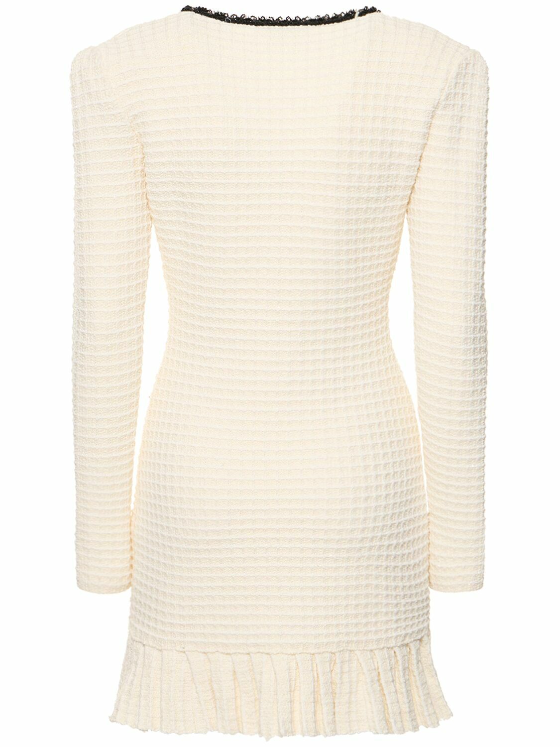 SELF-PORTRAIT - Textured Knit Mini Dress Self-Portrait