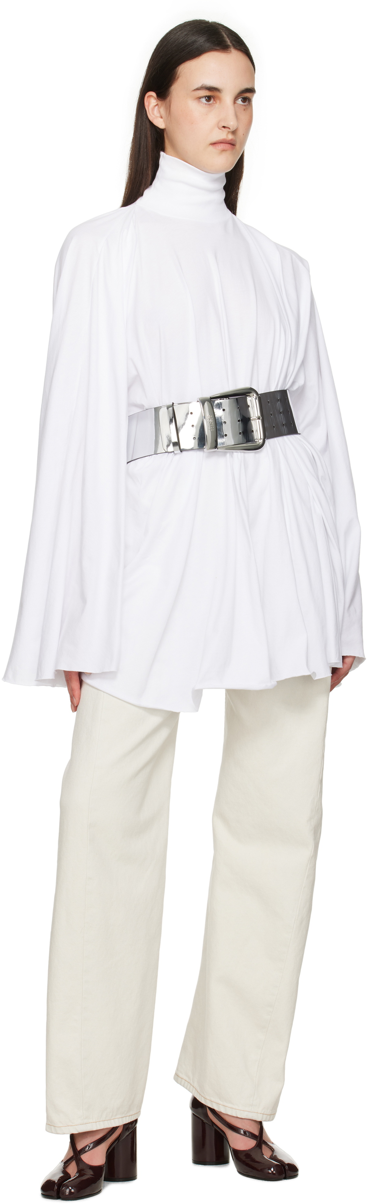 MM6 Maison Margiela Silver Buckle Belt MM6 Maison Margiela