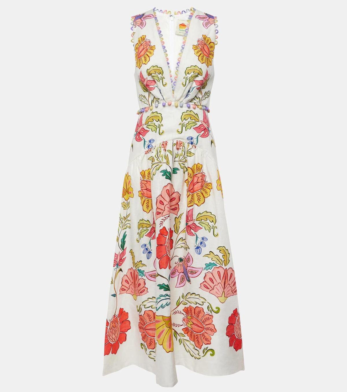 Farm Rio Floral Insects linen midi dress Farm Rio
