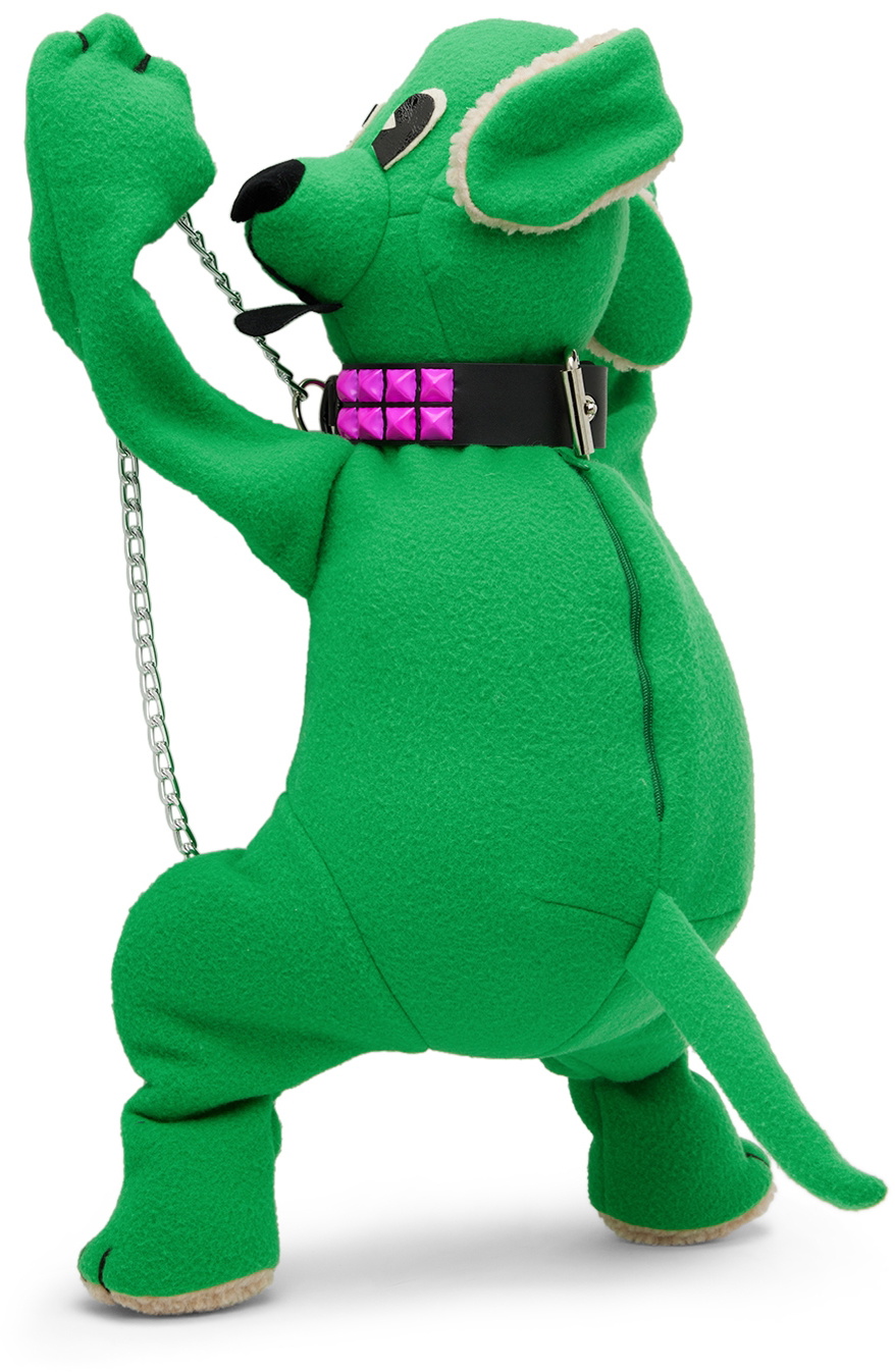 Anna Sui Mini SSENSE Exclusive Kids Green Fleece Doggy Backpack