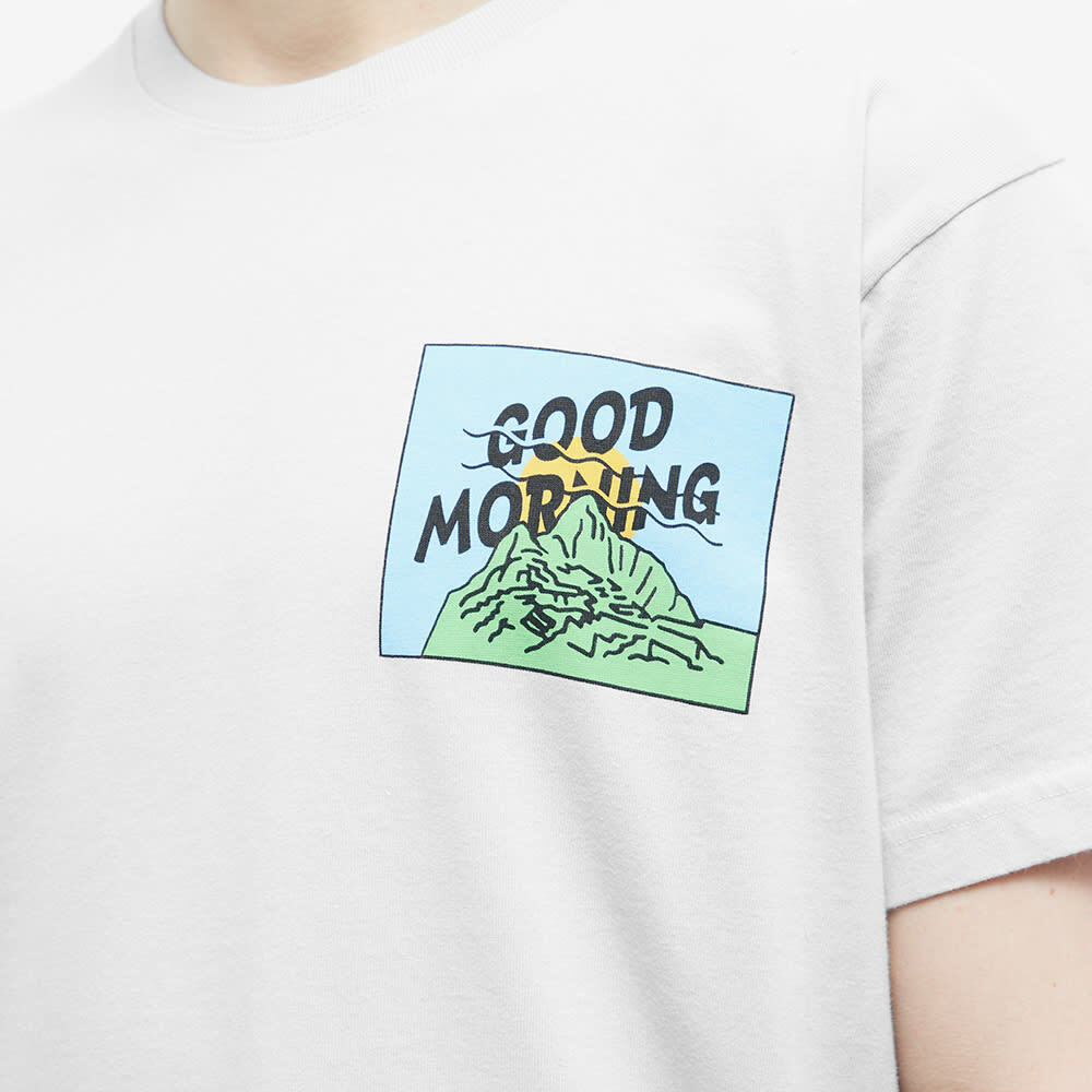Good Morning Tapes Men's Mountain Logo T-Shirt in Stone Good Morning Tapes