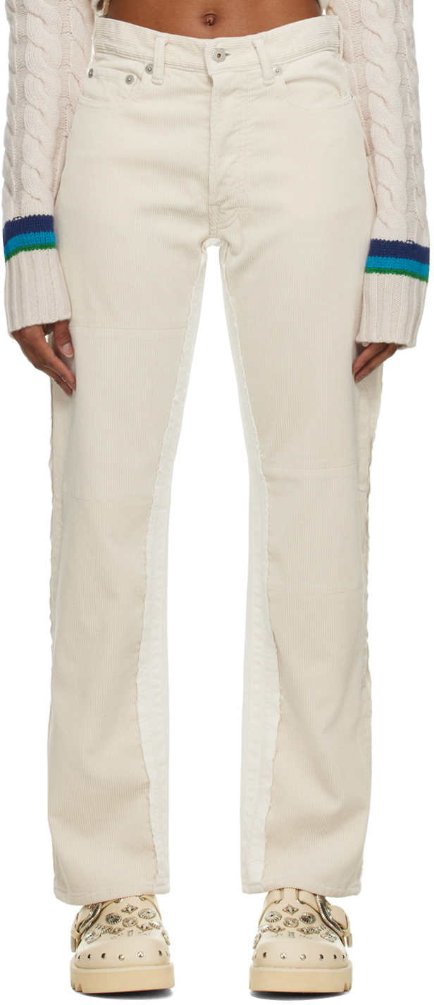 INSCRIRE Off-White Paneled Jeans