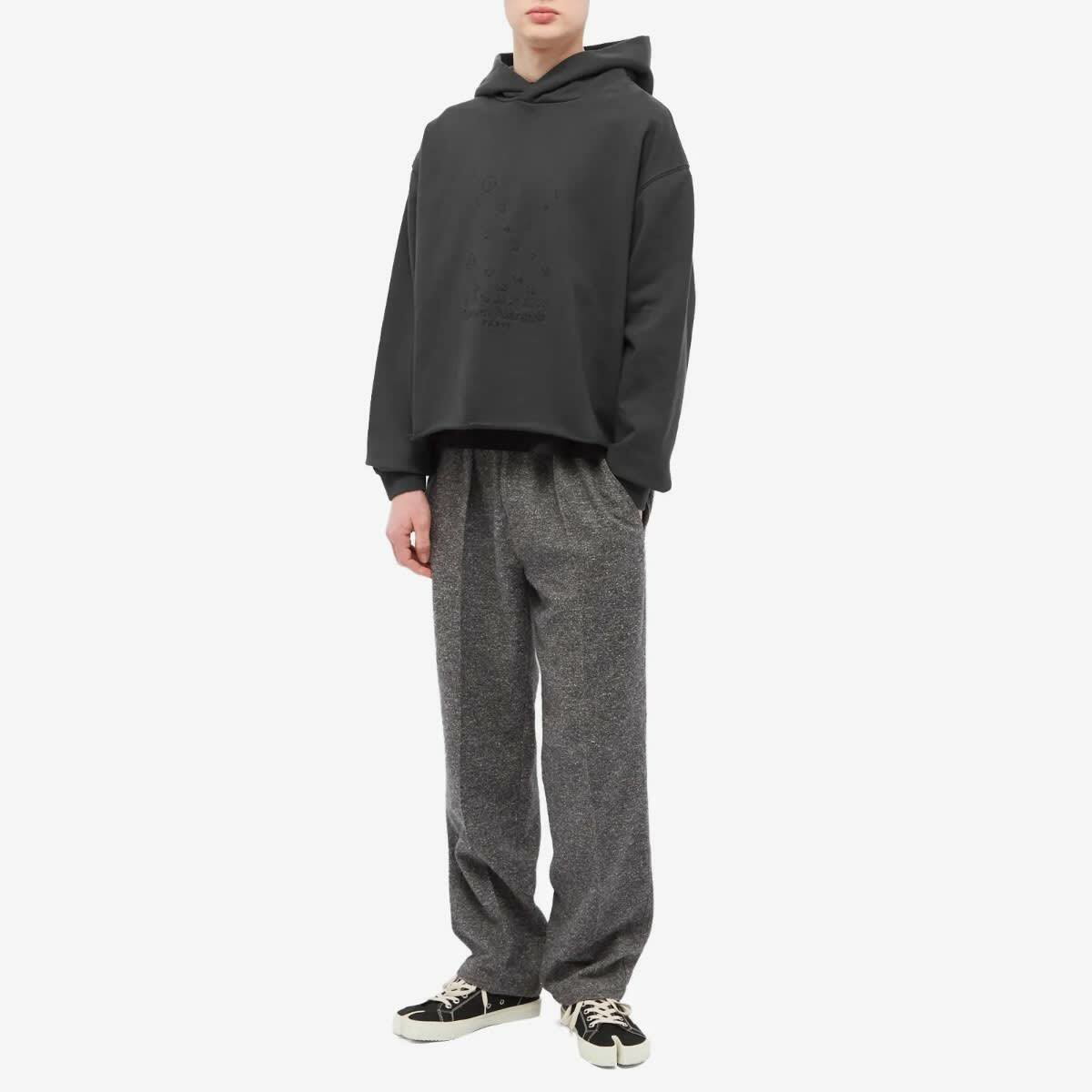 Maison Margiela Men's Embroidered Numbers Logo Hoody in Charcoal Maison ...