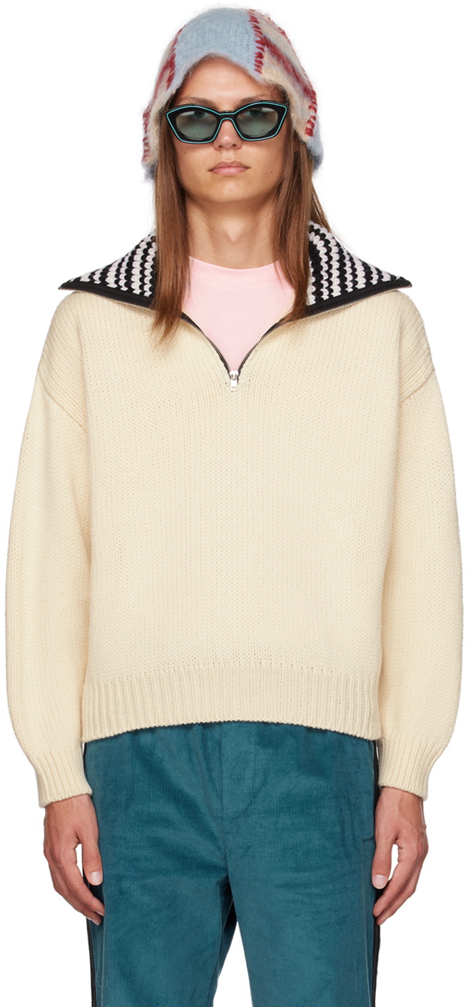 Marni White Half-Zip Sweater Marni