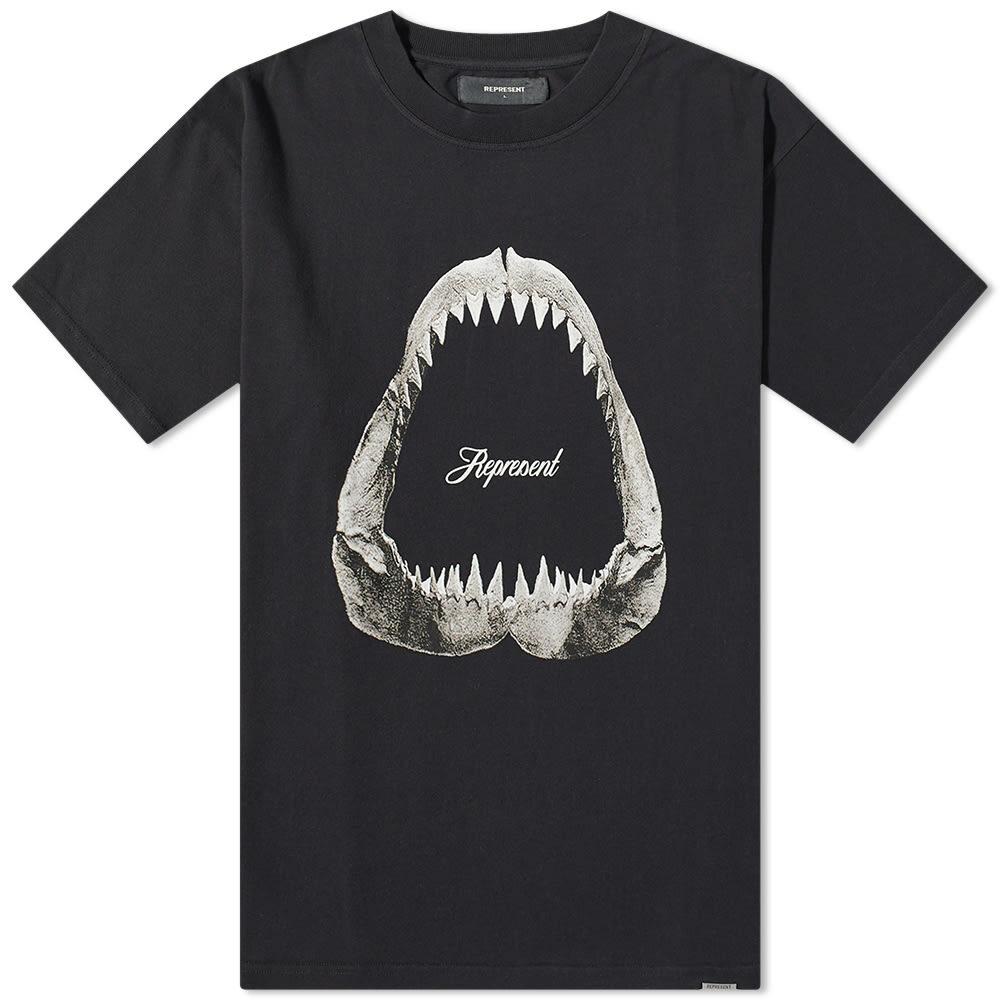 Represent Men's Shark Jaws T-Shirt in Off Black Represent