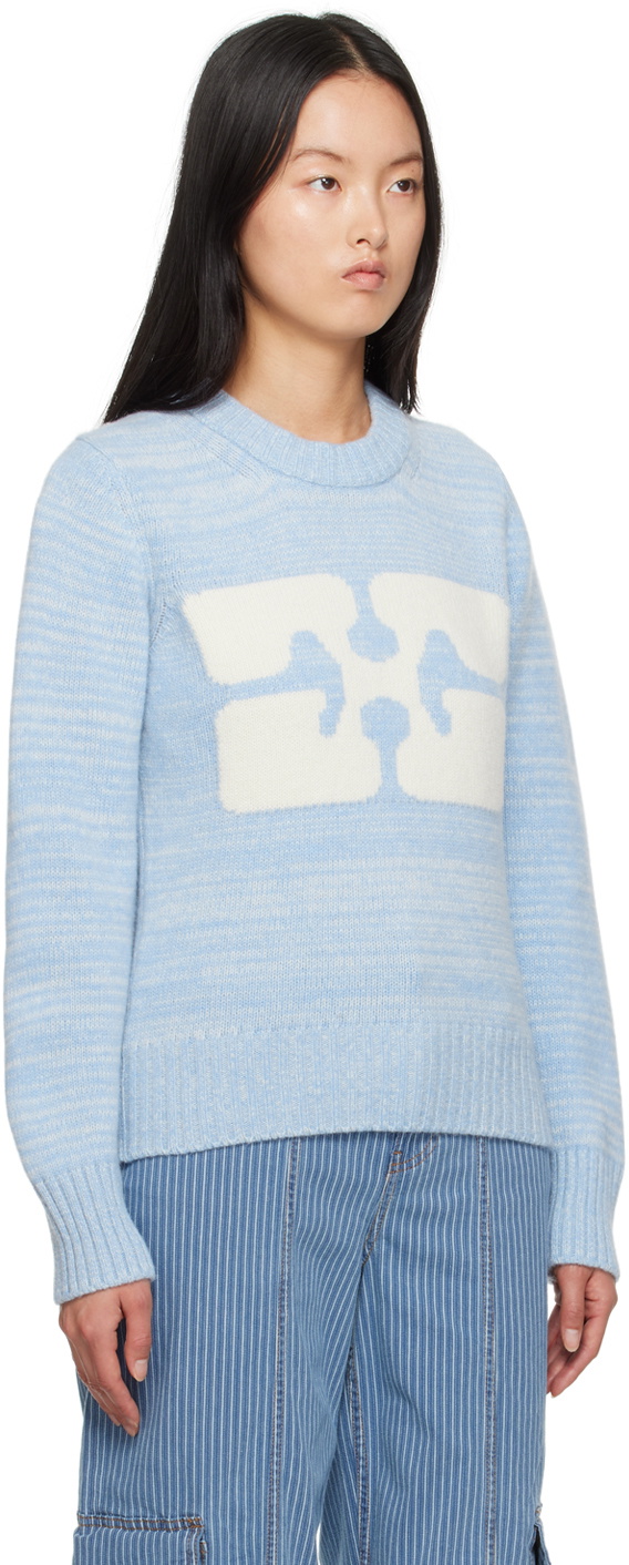 GANNI Blue Jacquard Sweater GANNI