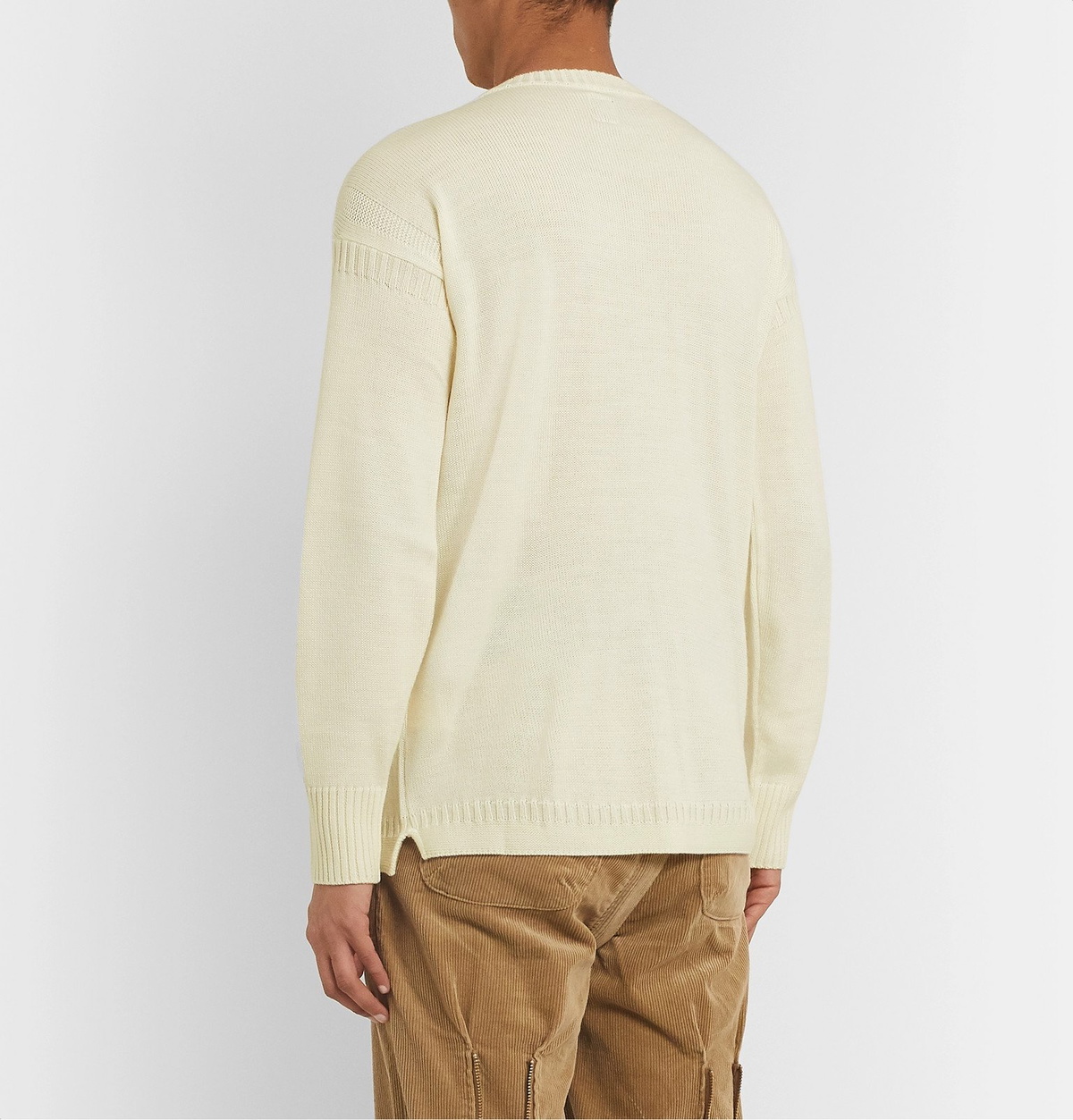 Human Made - Logo-Embroidered Wool-Blend Sweater - Neutrals Human Made