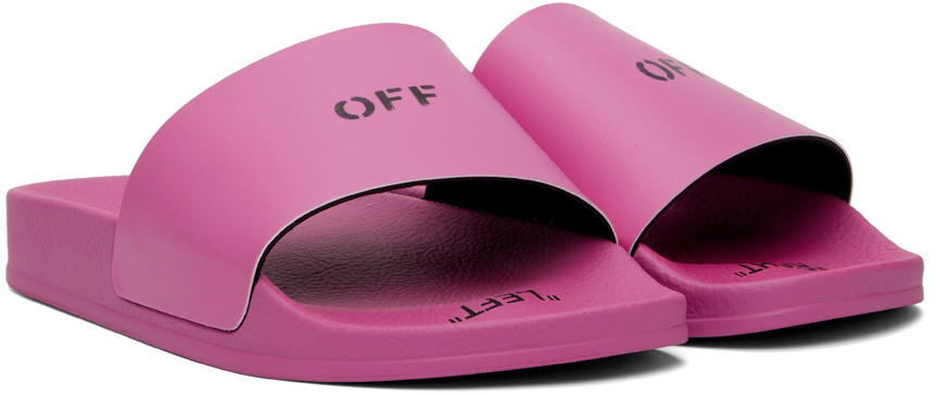 Off-White Pink Logo Pool Sliders Off-White