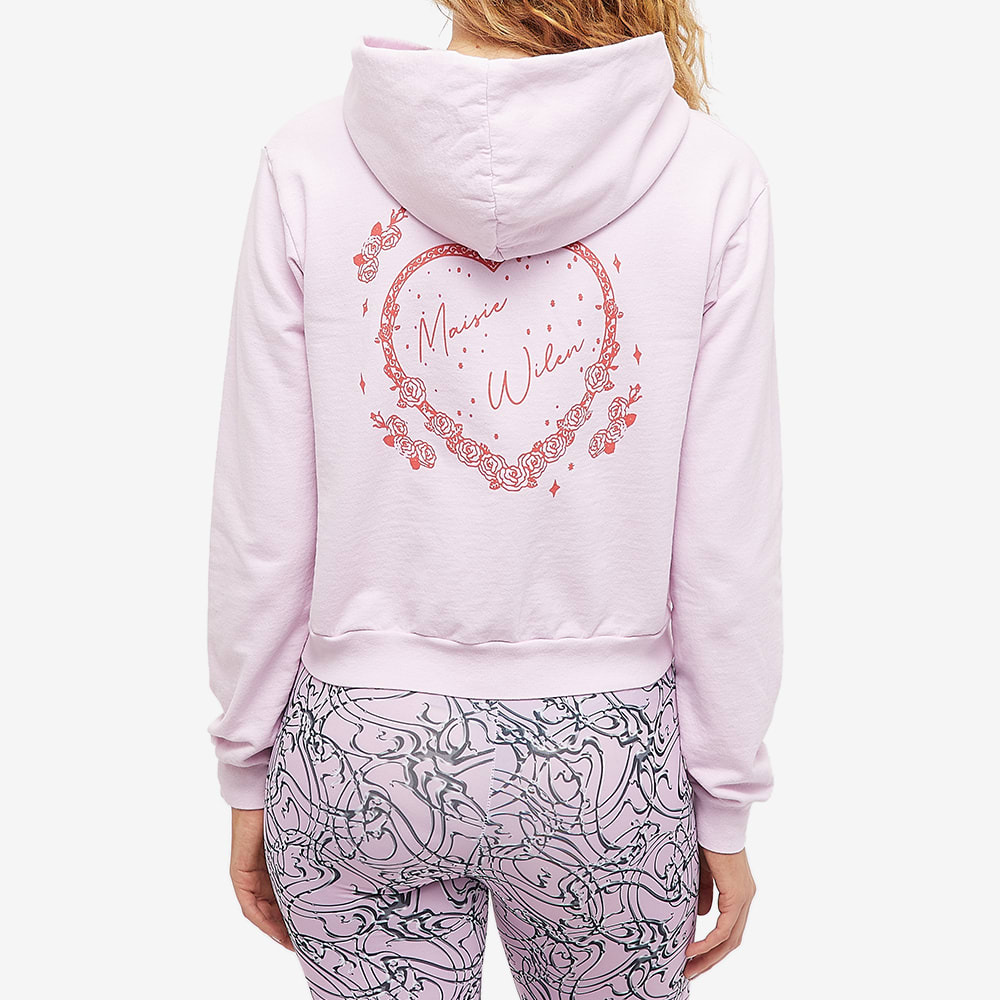 Maisie Wilen Women's Pop Logo Hood Crew Sweat in Pink Maisie Wilen