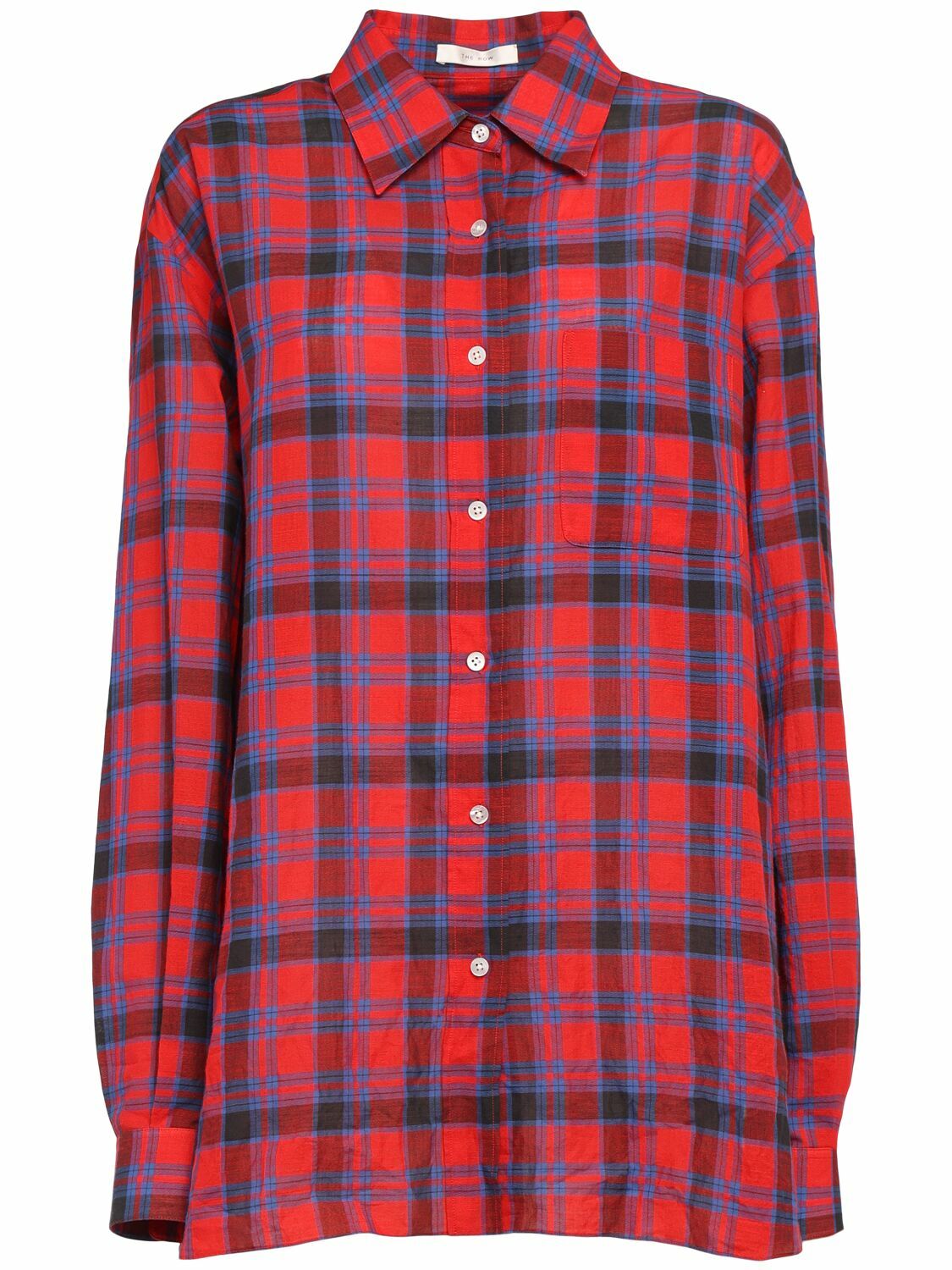 THE ROW Nesson Cotton Poplin Plaid Shirt The Row