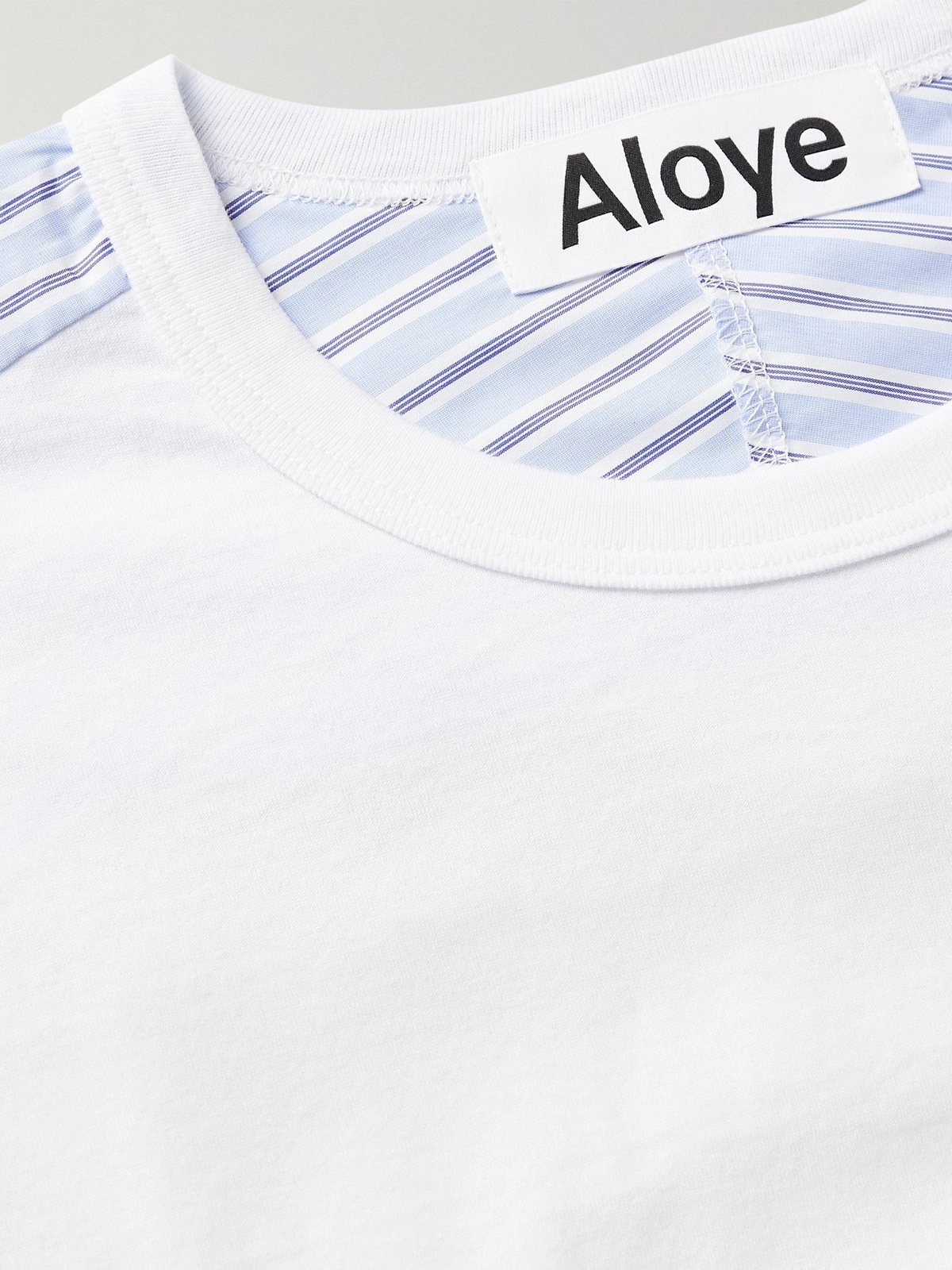ALOYE - Poplin-Panelled Cotton-Jersey T-Shirt - White Aloye