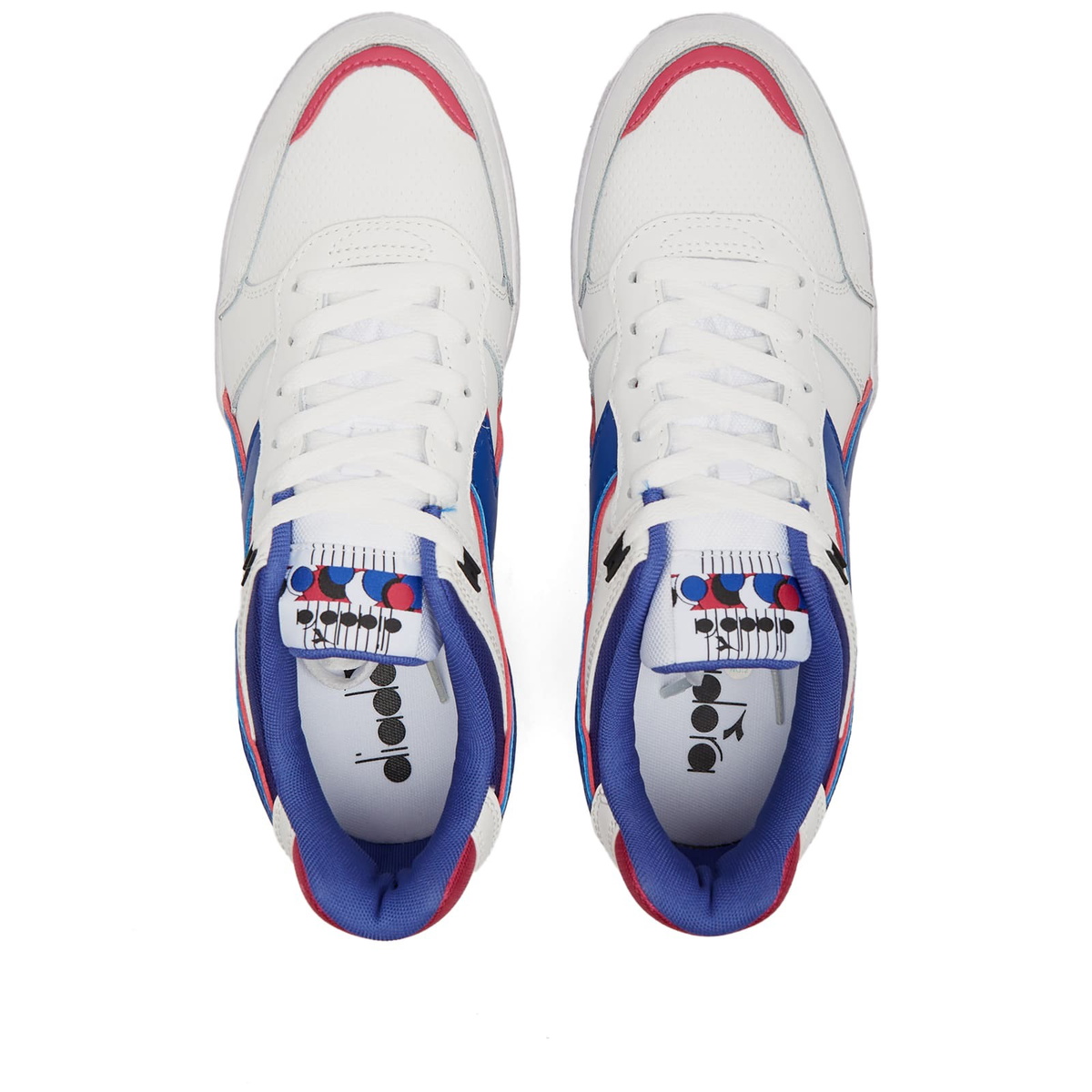 Diadora Men's B.56 Icona Sneakers in White/Blue Limonges Diadora