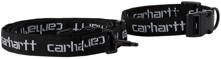 Carhartt Work In Progress Black Script Collar & Leash Set Carhartt WIP