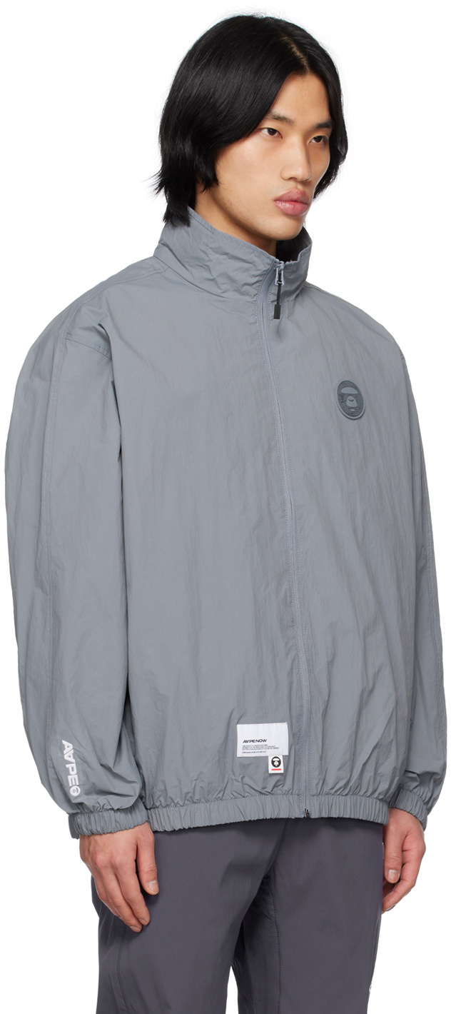 AAPE by A Bathing Ape Gray Embroidered Jacket AAPE by A Bathing Ape