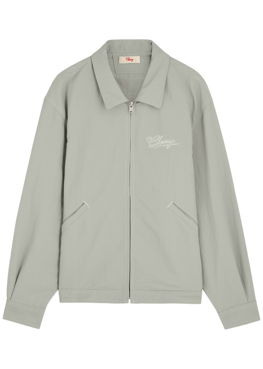 Cherry Los Angeles Logo-embroidered Shell Jacket Grey CHERRY LA