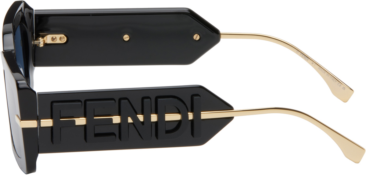 Fendi Black & Gold Fendigraphy Sunglasses Fendi