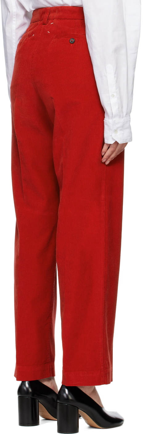 Maison Margiela Red Cotton Trousers Maison Margiela