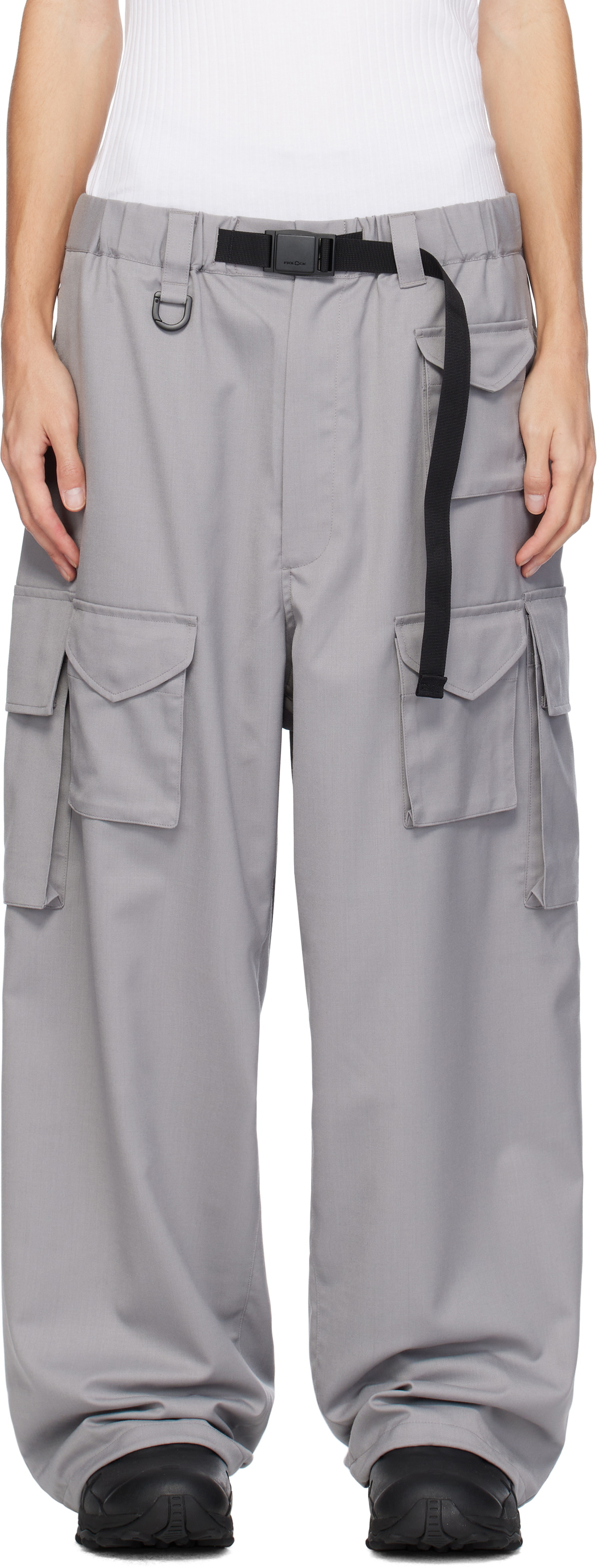 Y-3 Gray Refined Wool Cargo Pants Y-3