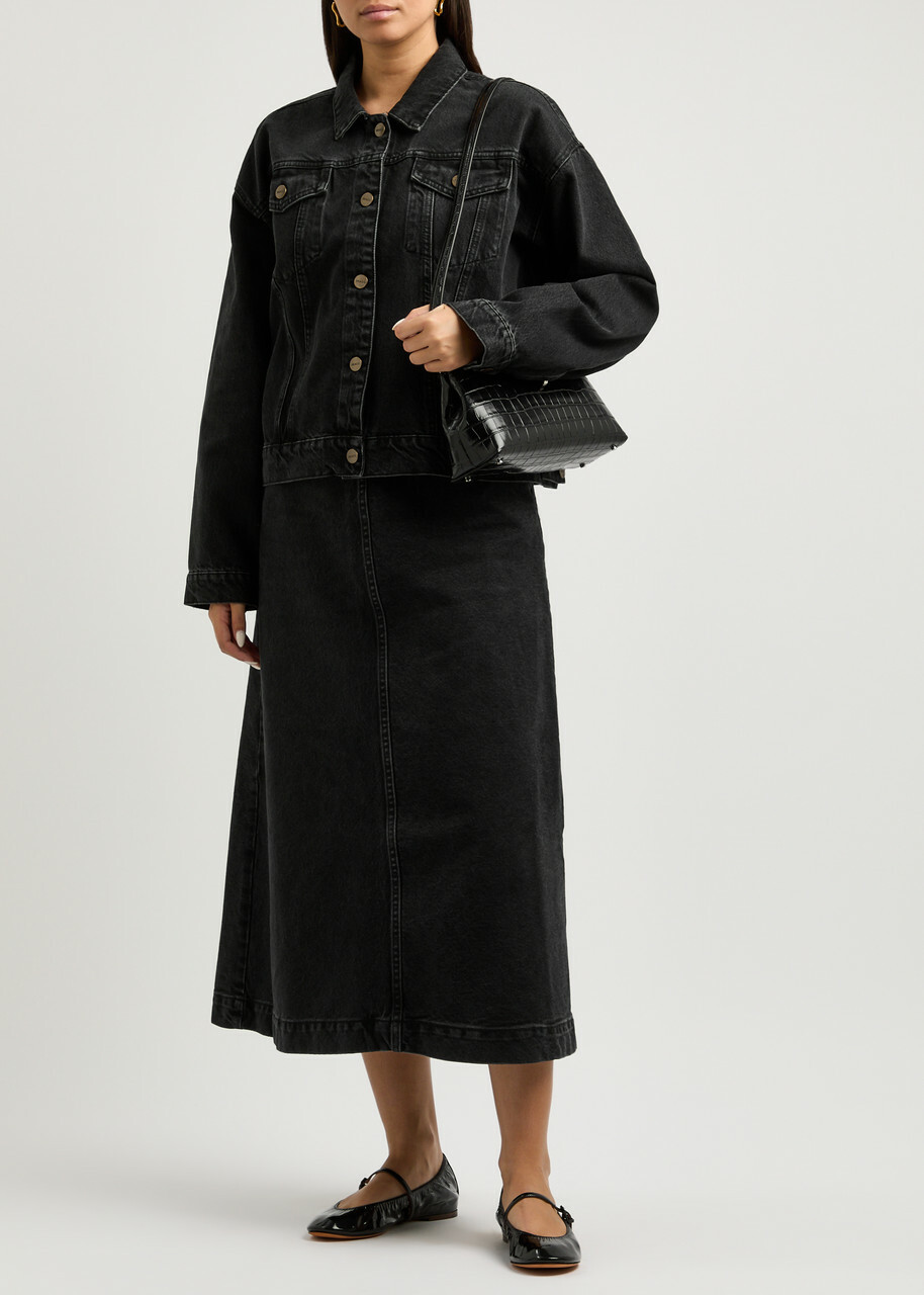 Skall Studio Inger Panelled Denim Jacket Black Skall Studio