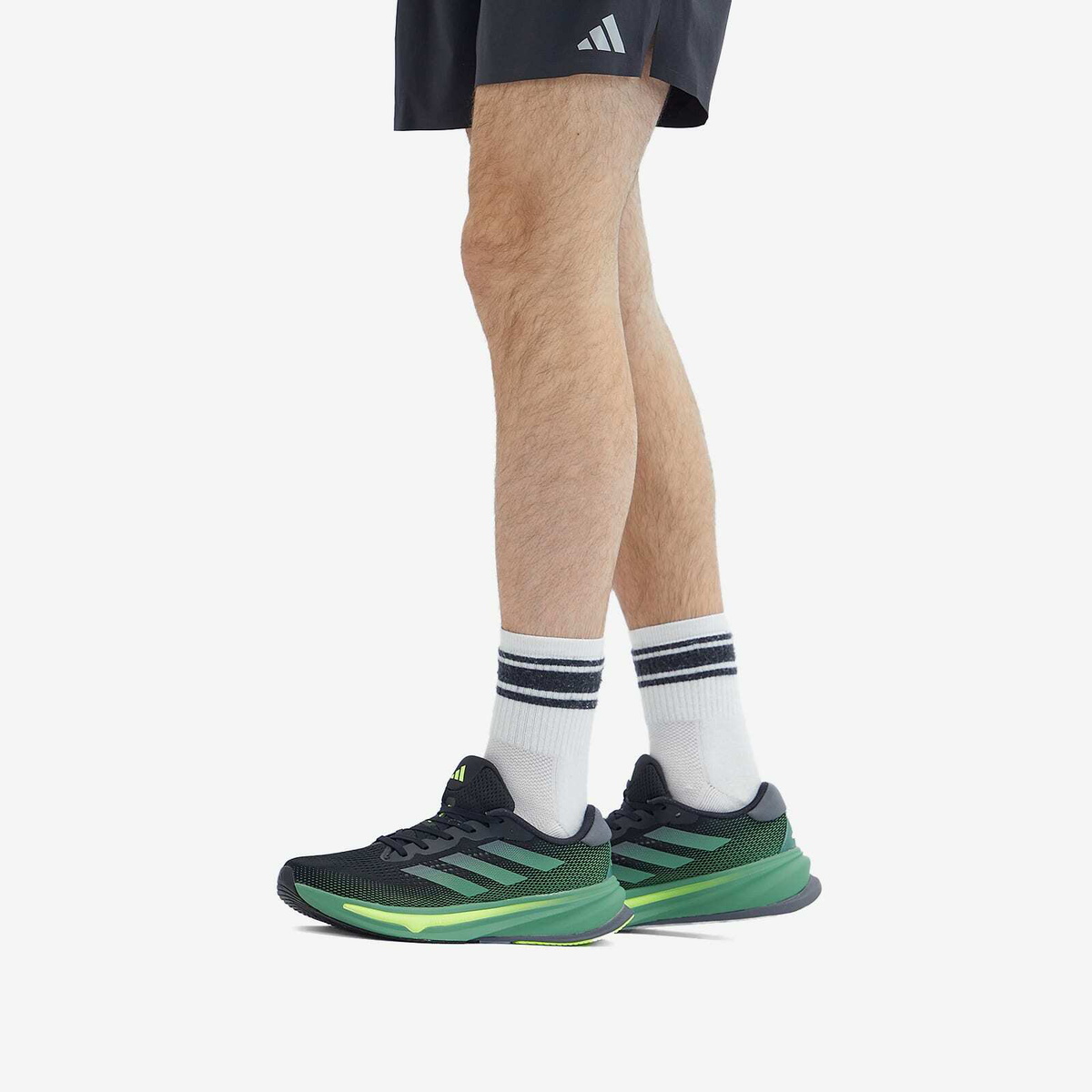 Adidas Men's Supernova Rise Sneaker in Black/Green/Lemon adidas