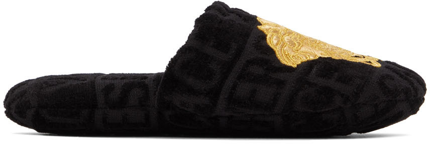 Versace Black Medusa Slippers Versace