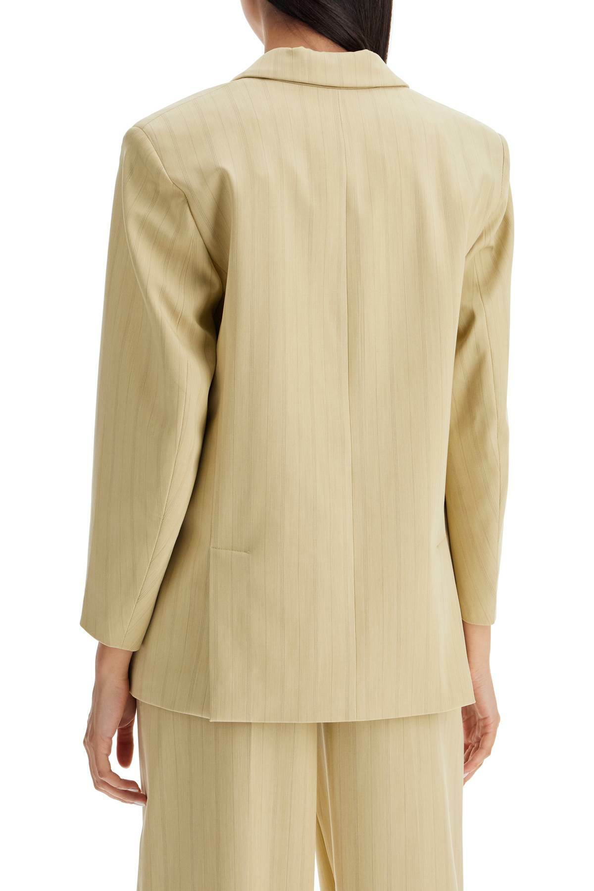 GANNI striped boxy blazer Beige GANNI