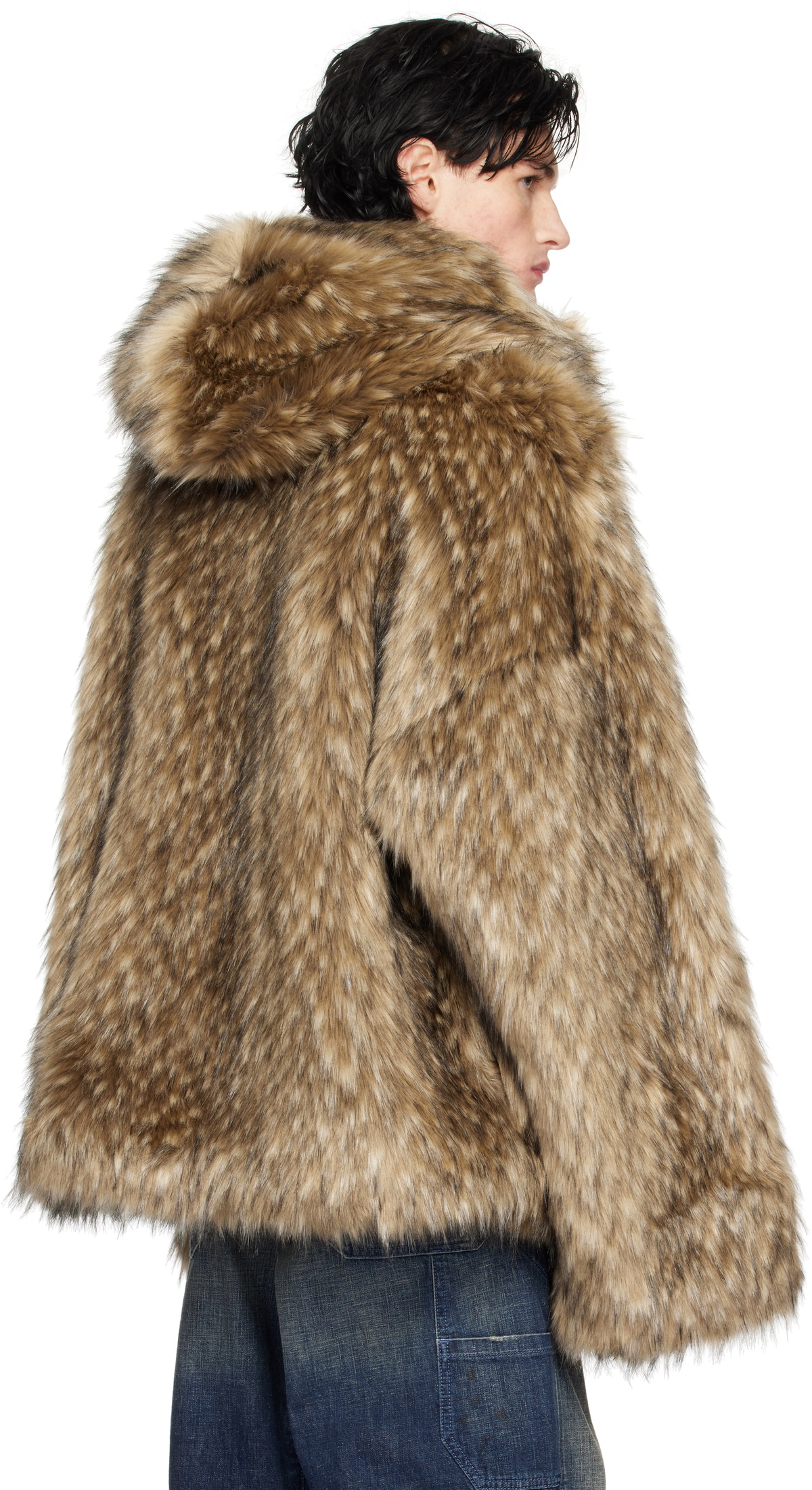 Diesel Brown W-Mag Faux-Fur Coat Diesel