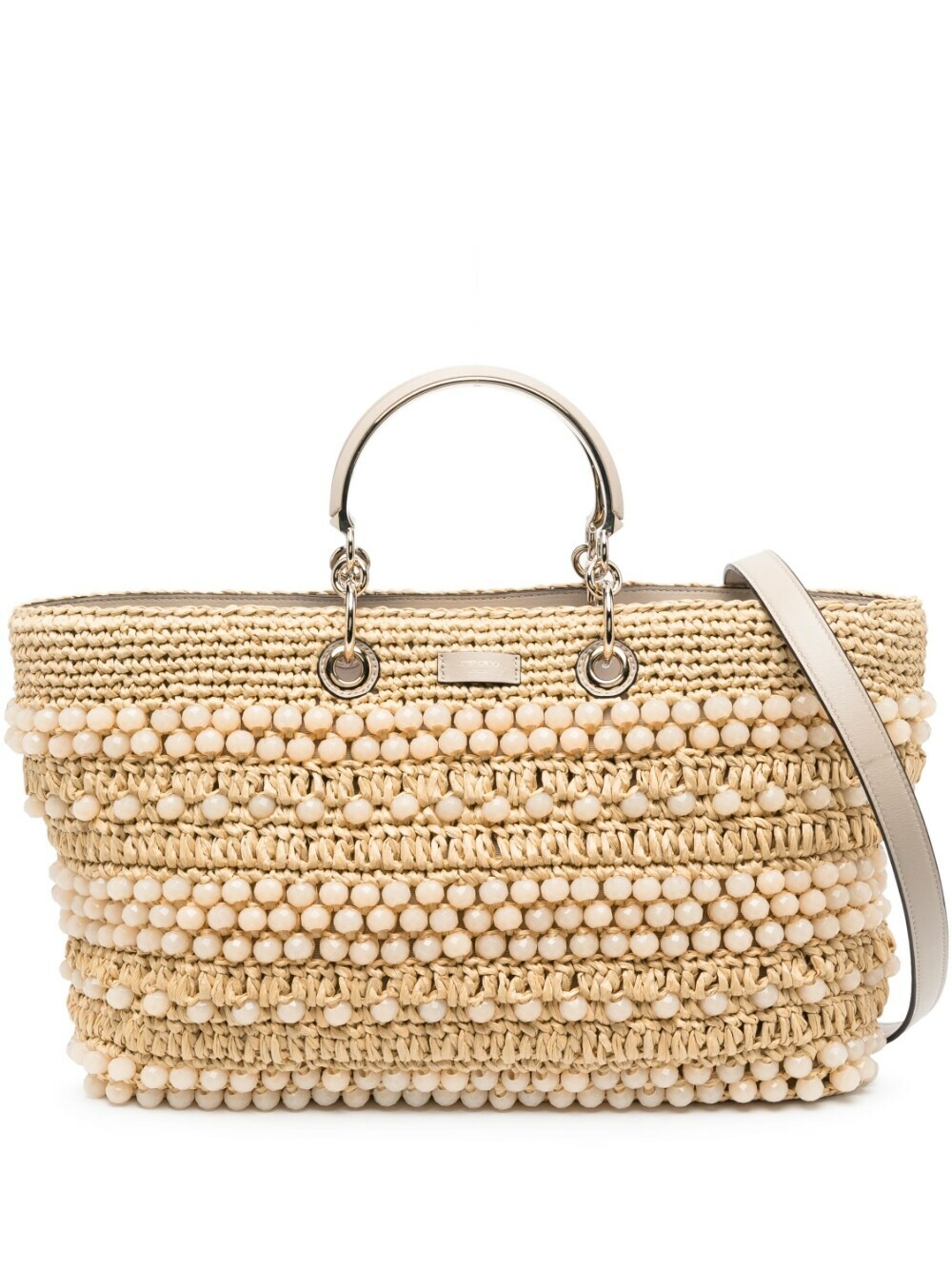 JIMMY CHOO - Bon Bon Beaded Raffia Tote Bag Jimmy Choo