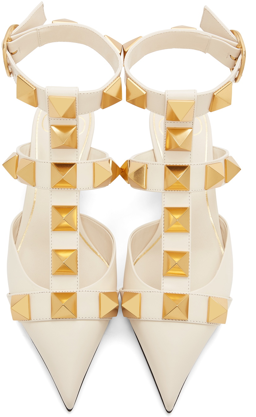 Valentino Garavani White Medium Roman Stud Heels Valentino Garavani