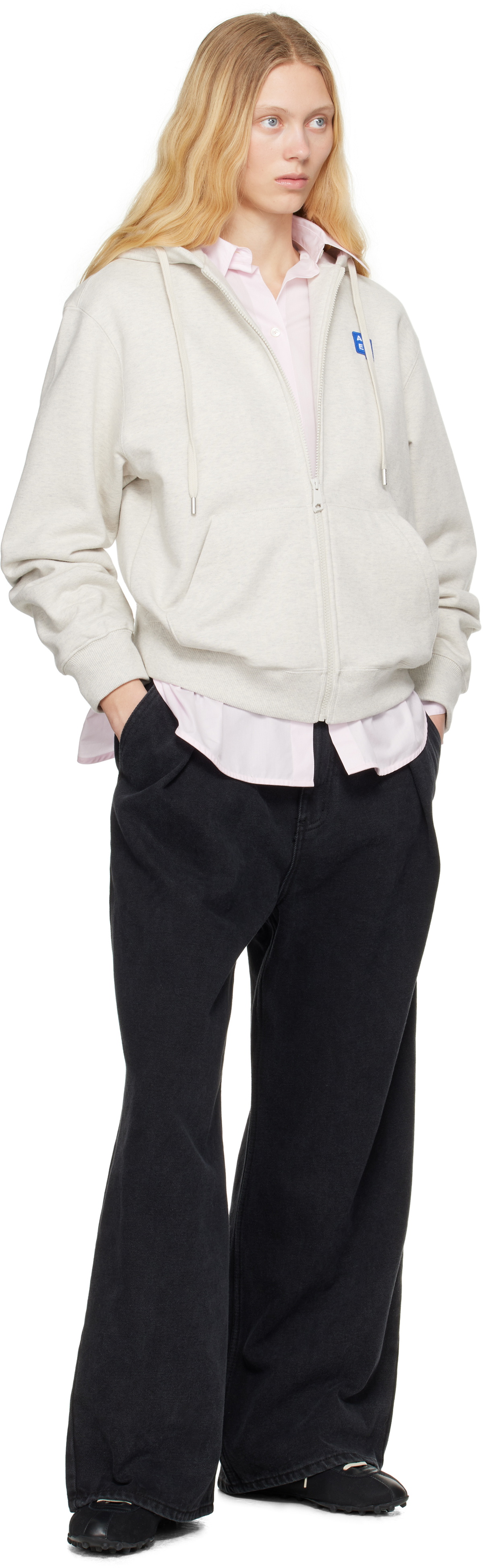 ADER error Gray Sig; TRS Tag 01 Zip-Up Hoodie ADER error