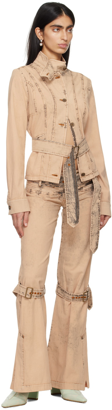 KNWLS Beige Issa Denim Trousers KNWLS