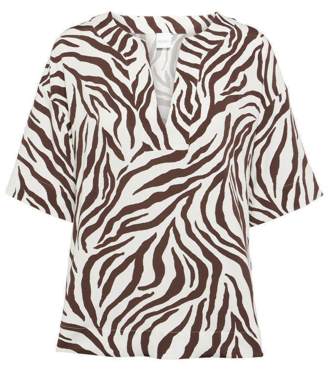 Max Mara Siberia zebra-print jersey top Max Mara
