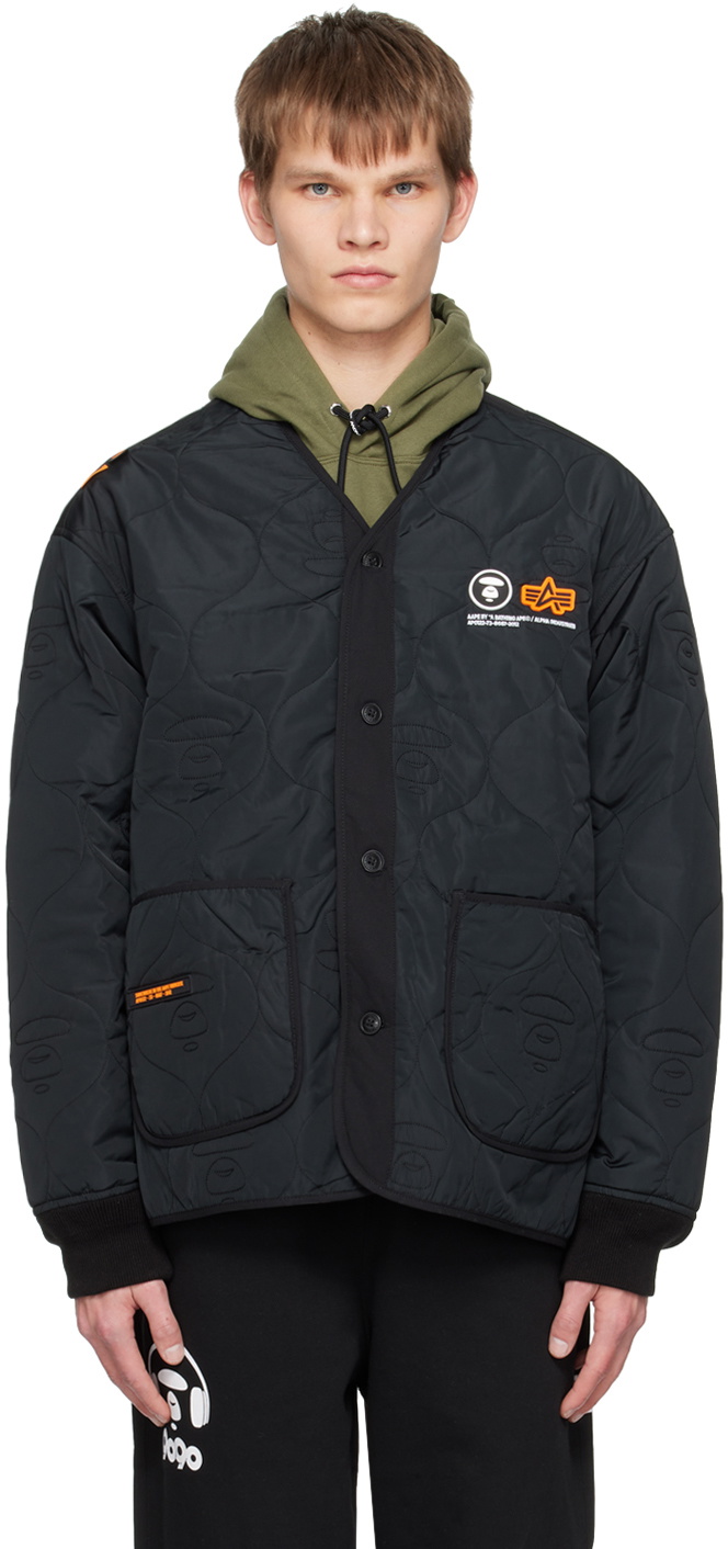 AAPE by A Bathing Ape Black Alpha Industries Edition Lining Jacket AAPE ...