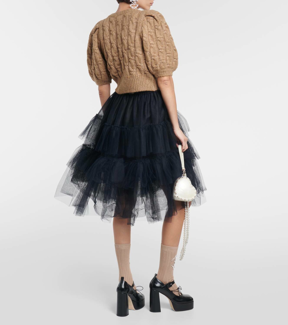 Simone Rocha Cable-knit alpaca-blend cardigan Simone Rocha