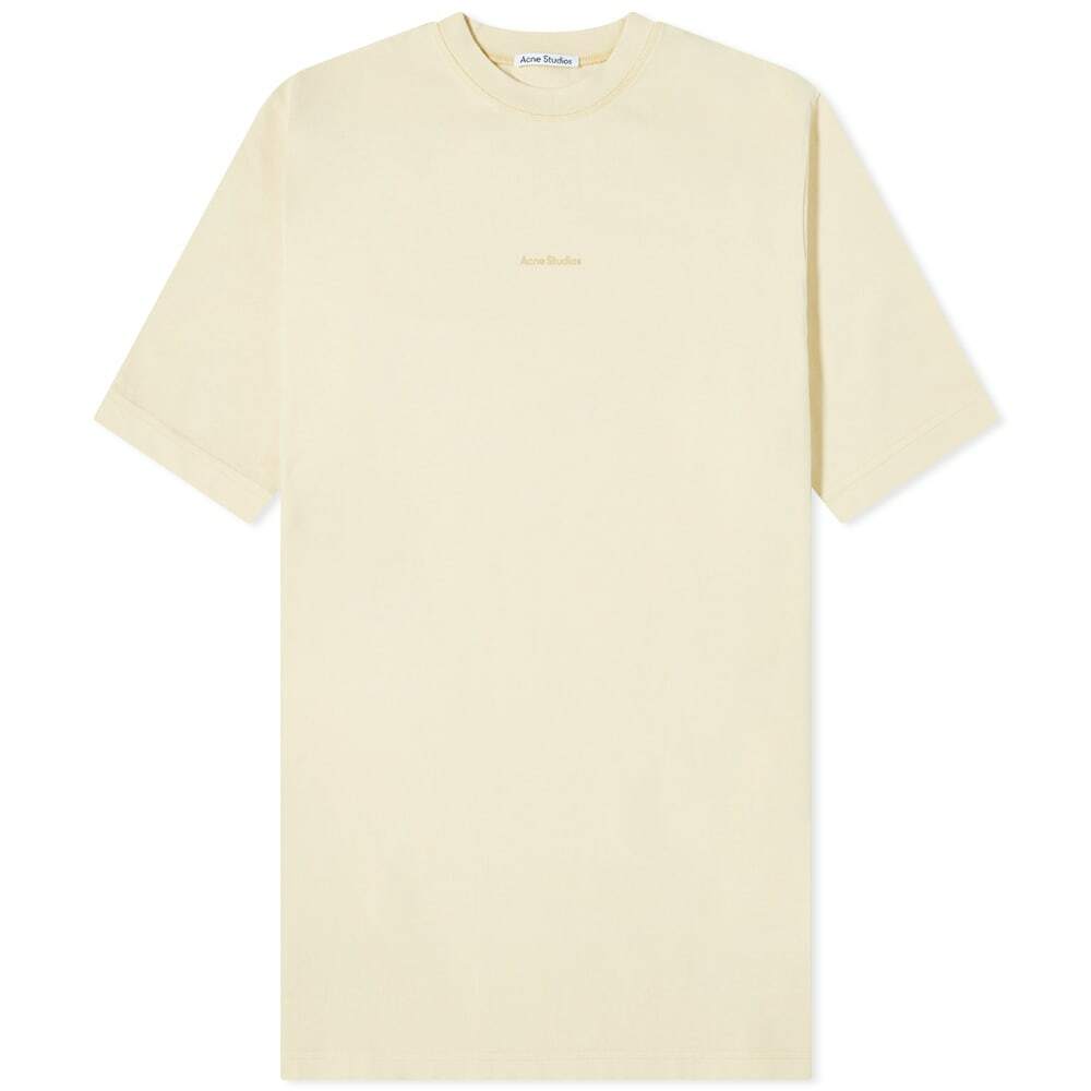 Acne Studios Women's Erin Stamp T-Shirt Dress in Vanilla Yellow Acne ...