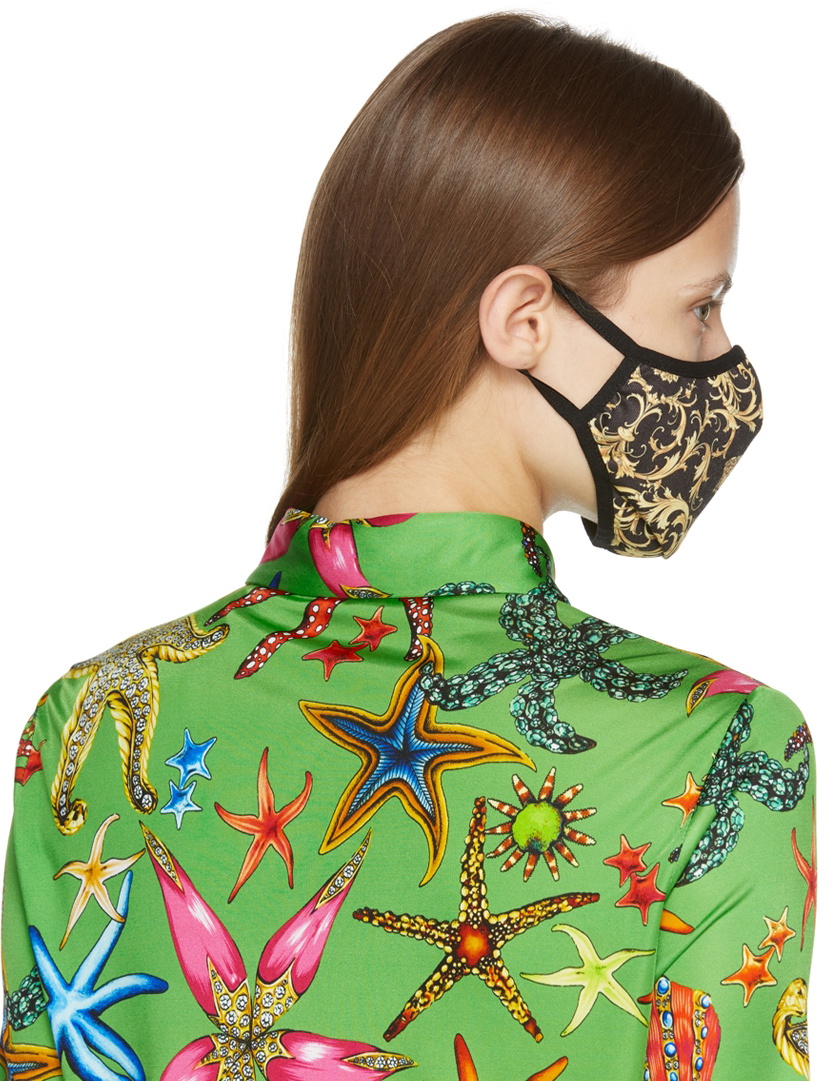 Versace Black Barocco Face Mask Versace